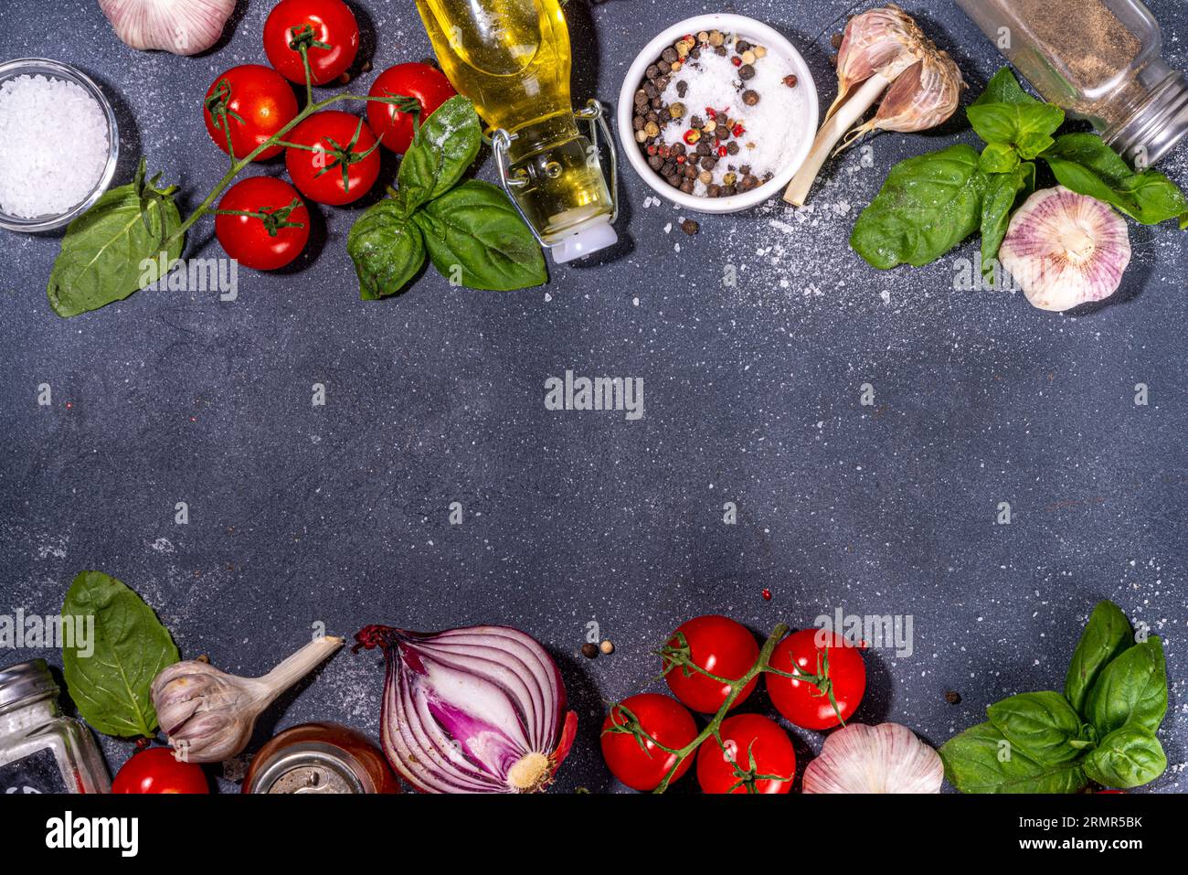 Black cooking background with useful cooking italian Mediterranean ...