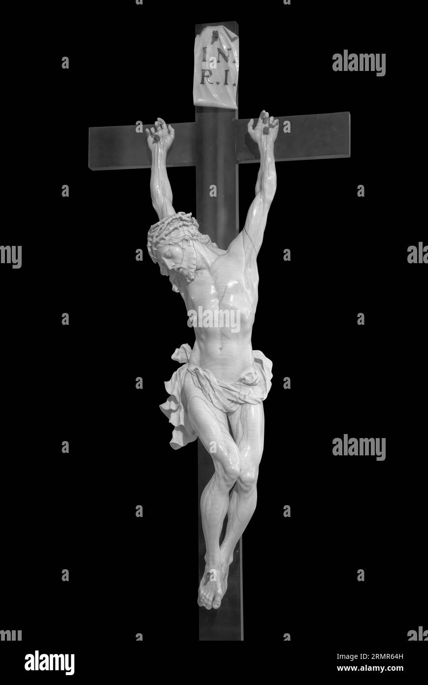 Jesus christ crucified old crucifix Black and White Stock Photos & Images - Alamy