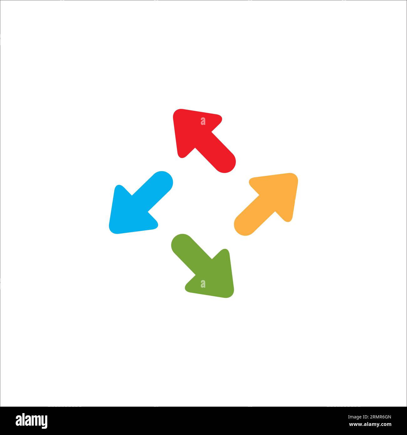 Infographic four colorful arrows in circle sqare shape. Direction Arrows icon. Stock vector ...