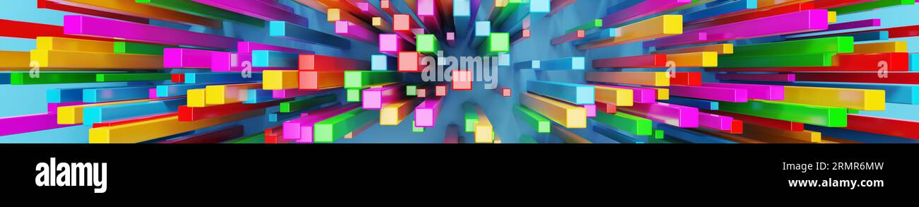 3D rendering of Abstract colorful bars chart illustration background ...