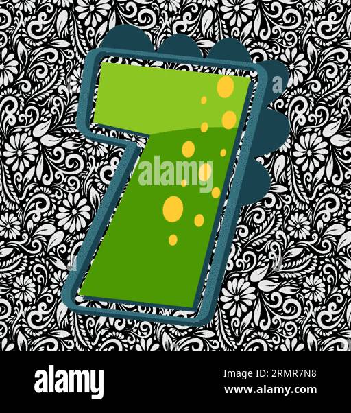 Alphabet Letter 7, Alphabet Letter Design, Alphabet Letter illustration ...