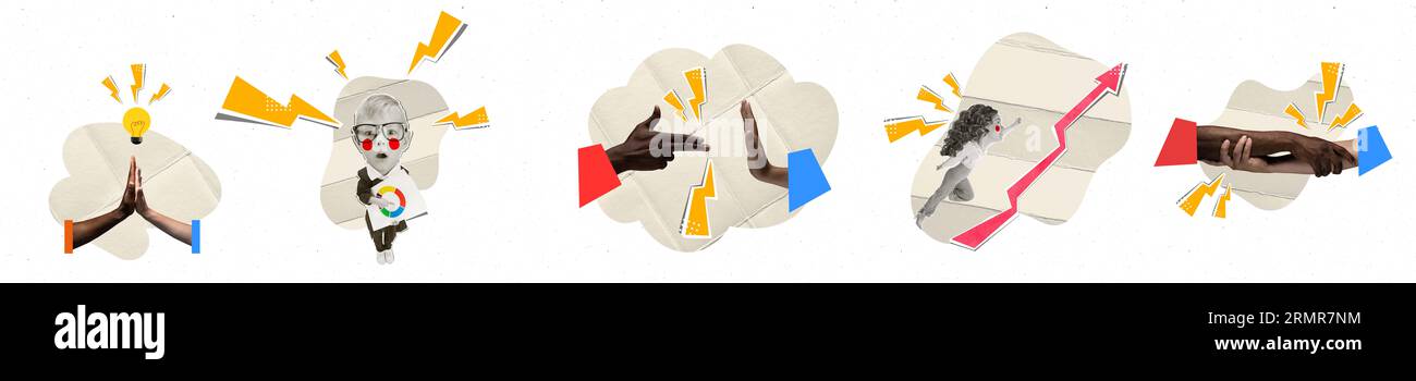 Creative ideas, cooperation and partnership. Business processes ...