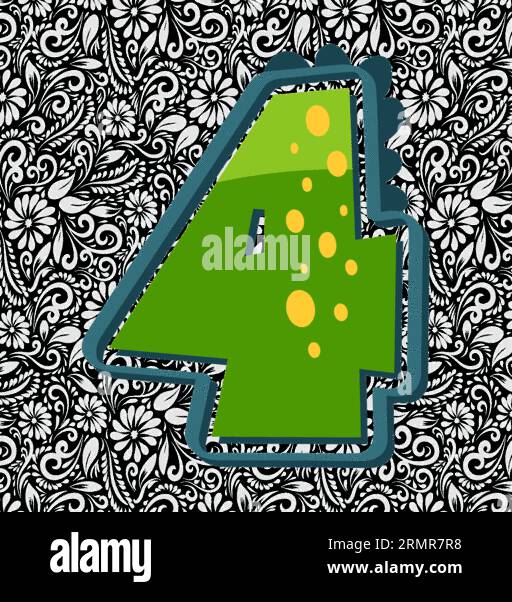 Alphabet Letter 4, Alphabet Letter Design, Alphabet Letter illustration ...