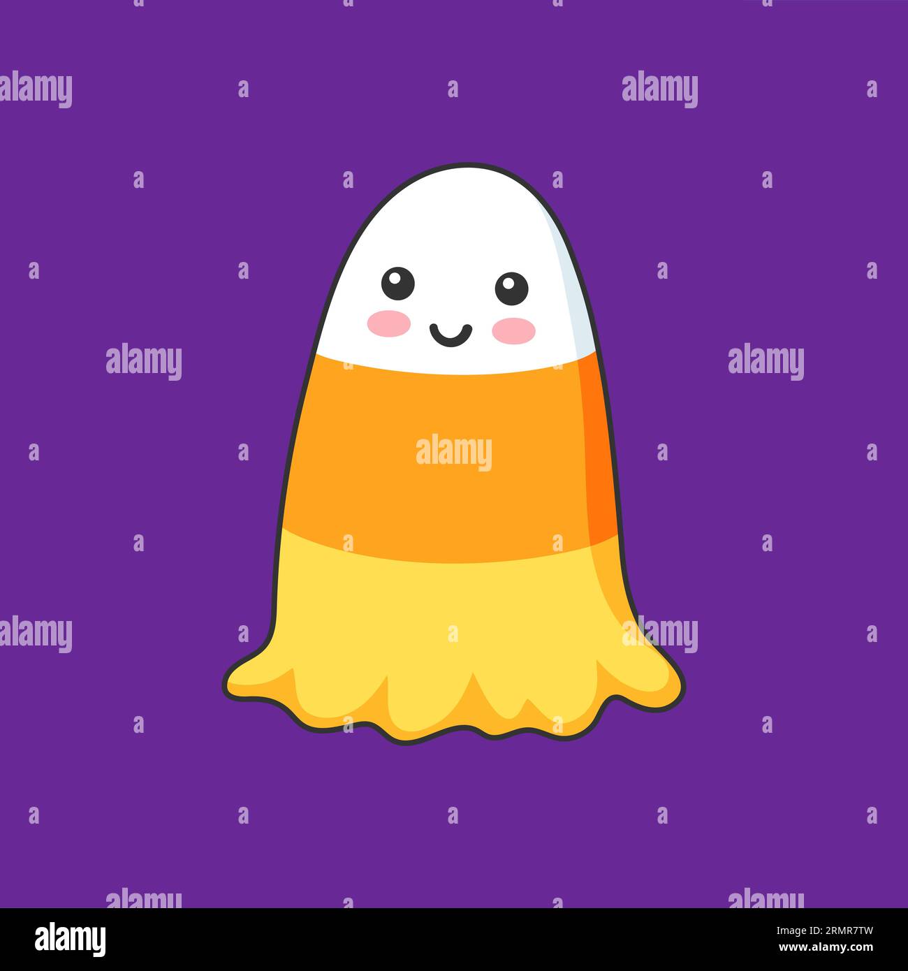 Cartoon kawaii Halloween ghost character as sweet candy for trick and ...