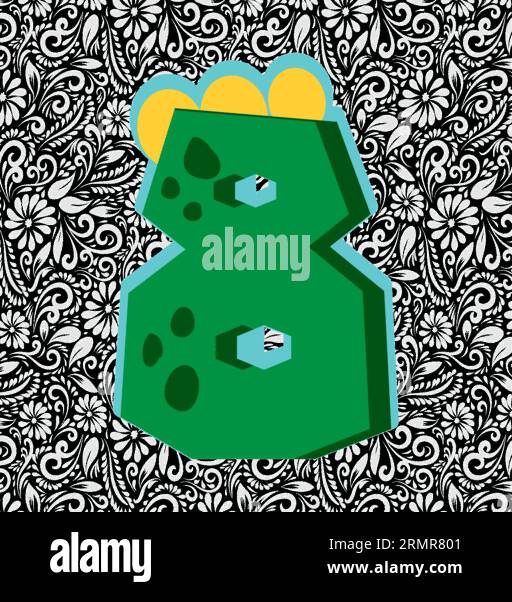 Alphabet Letter 8, Alphabet Letter Design, Alphabet Letter illustration ...