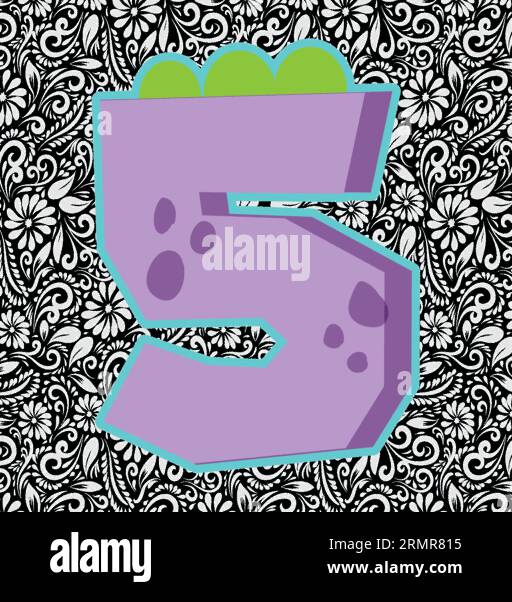 Alphabet Letter 5, Alphabet Letter Design, Alphabet Letter illustration ...