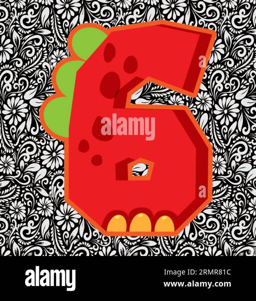 Alphabet Letter 6, Alphabet Letter Design, Alphabet Letter illustration ...