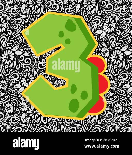 Alphabet Letter 3, Alphabet Letter Design, Alphabet Letter illustration ...