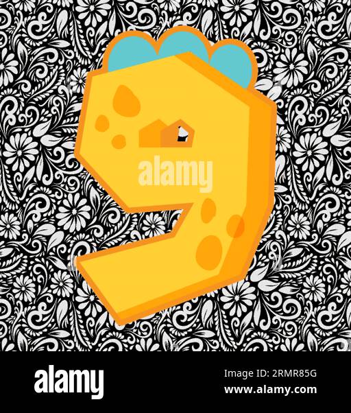 Alphabet Letter 9, Alphabet Letter Design, Alphabet Letter illustration ...