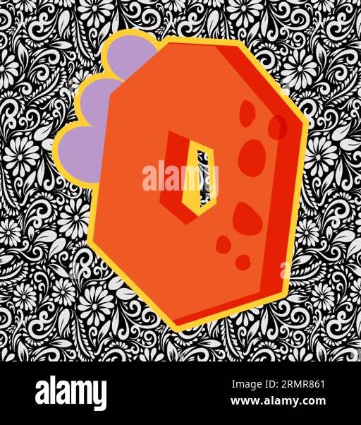 Alphabet Letter 0, Alphabet Letter Design, Alphabet Letter illustration ...