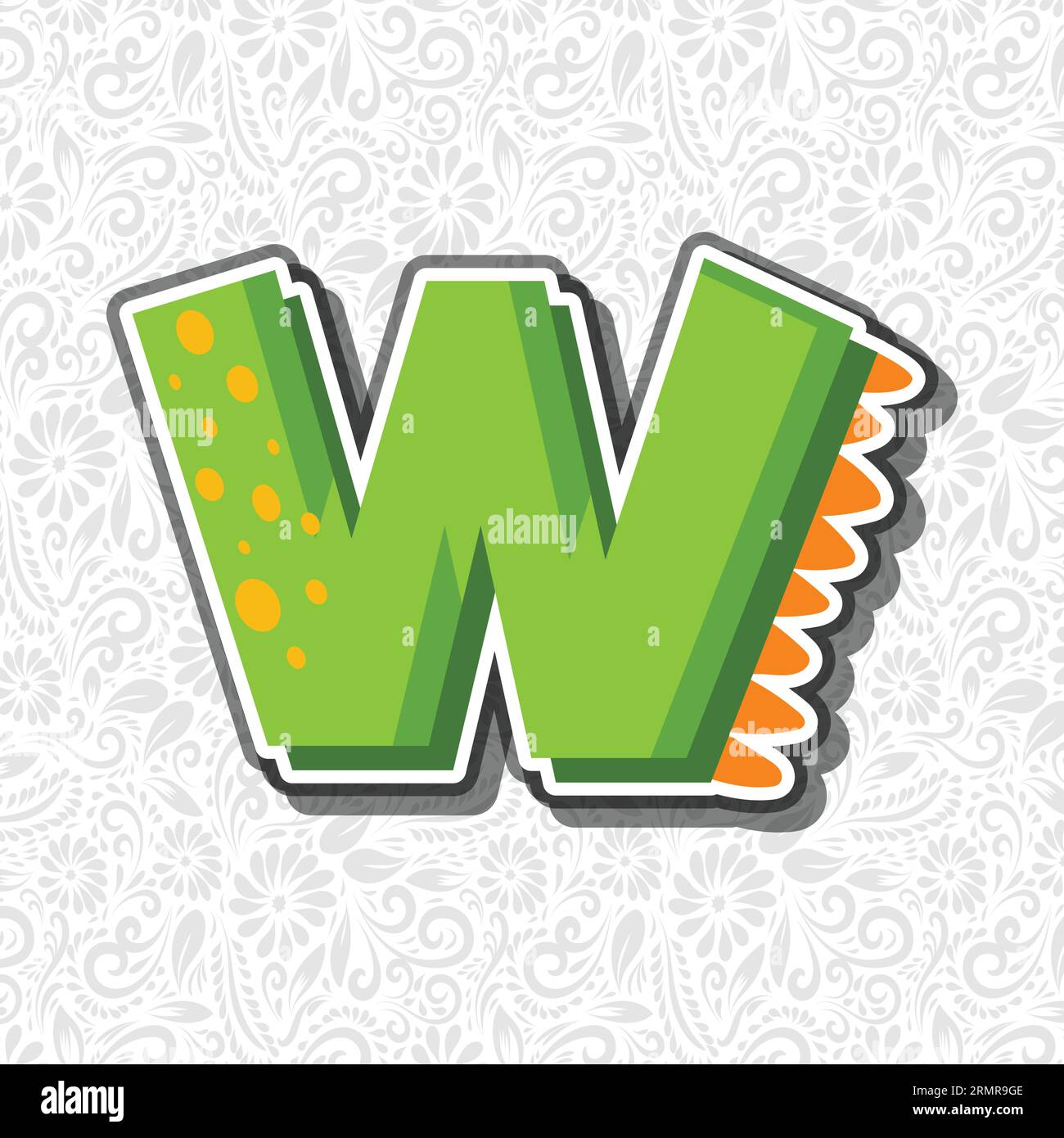 Alphabet Letter W, Alphabet Letter Design, Alphabet Letter illustration ...