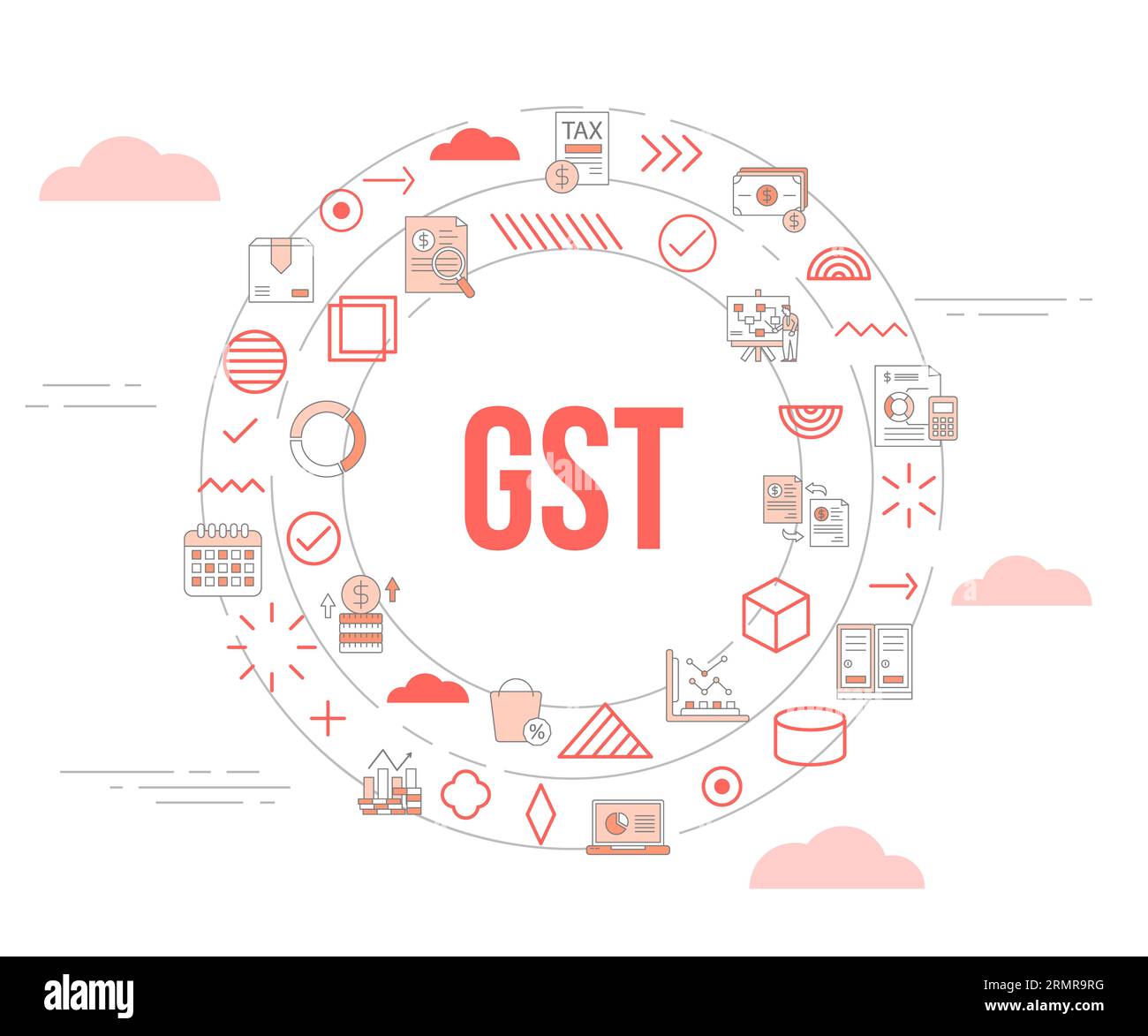 gst goods and services tax concept with icon set template banner and ...