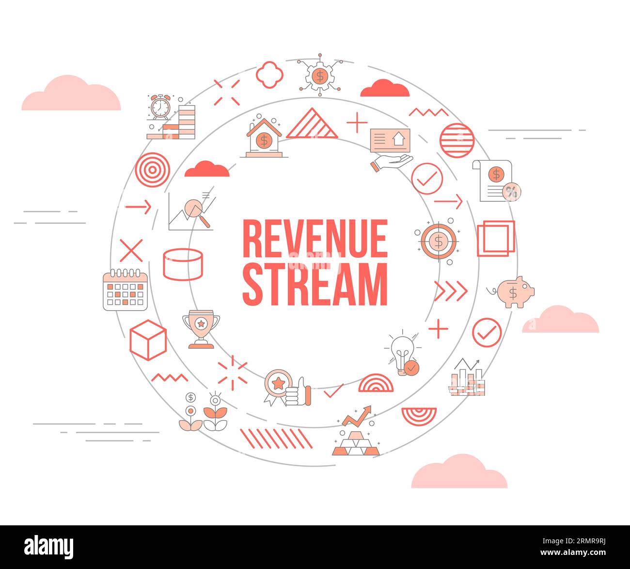 revenue streams concept with icon set template banner and circle round ... revenue streams concept with icon set template banner and circle round ...
