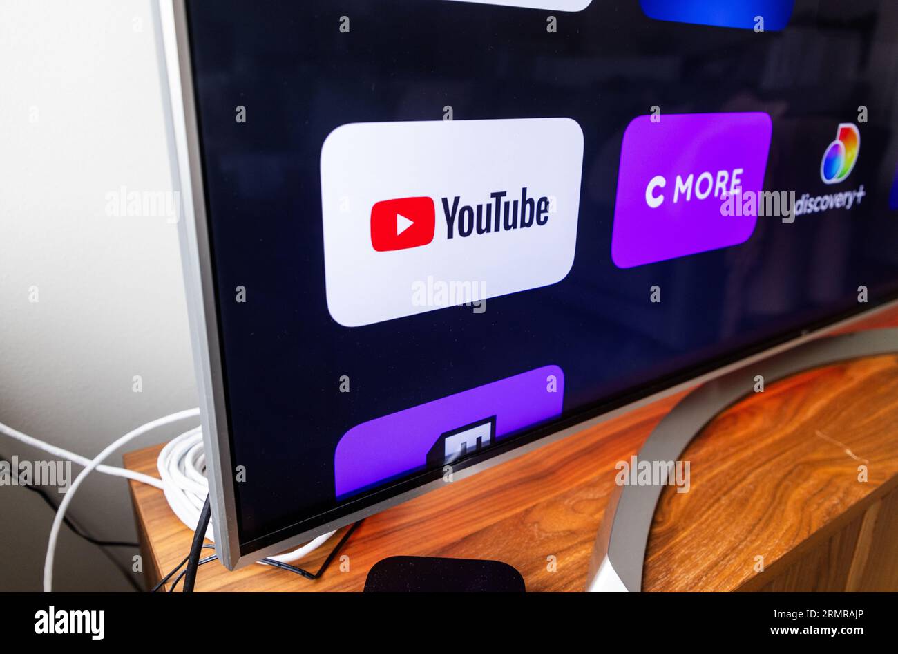 A tv screen, a smart tv, Youtube logo Stock Photo - Alamy