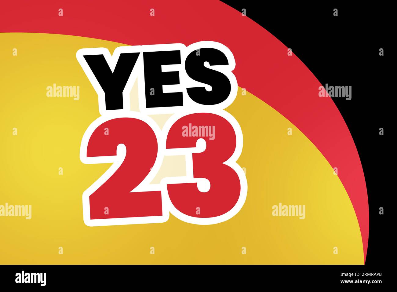 Australian referendum sign with words Yes 23. Background with ...