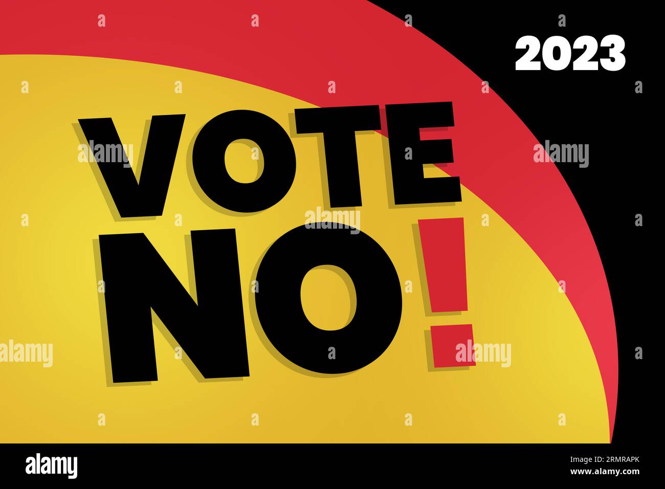 Australian referendum sign with words Vote No. Background with ...