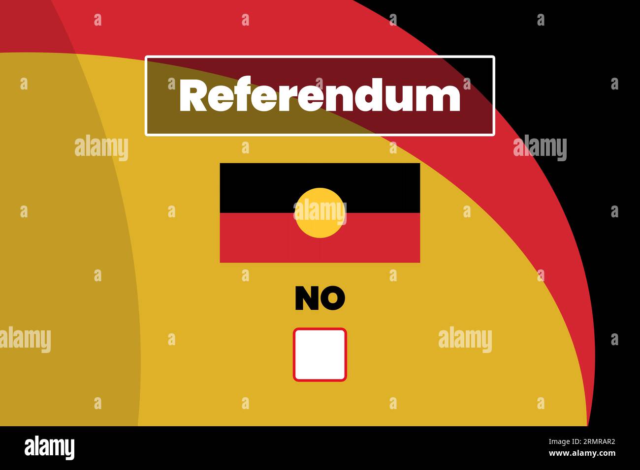 Australian referendum sign with no tick box. Background with aboriginal ... Australian referendum sign with no tick box. Background with aboriginal ...