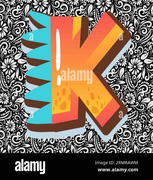 Alphabet Letter K, Alphabet Letter Design, Alphabet Letter illustration ...