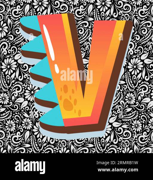 Alphabet Letter V, Alphabet Letter Design, Alphabet Letter illustration ...