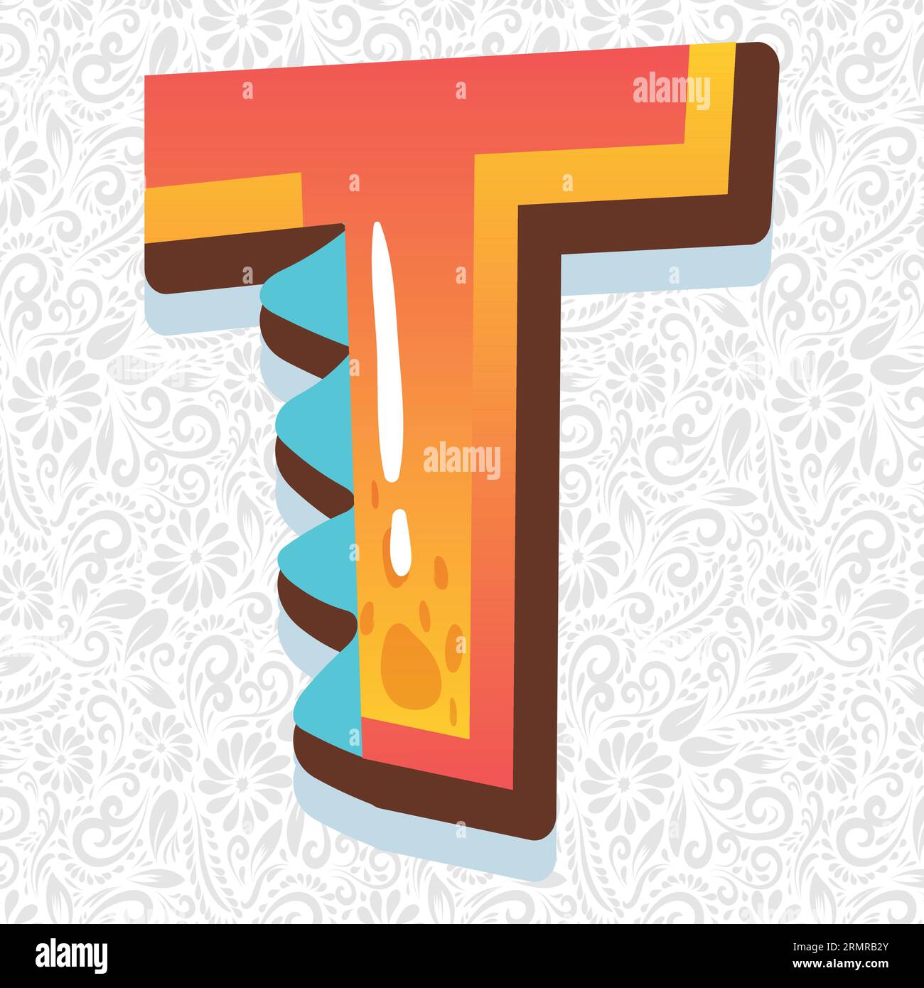 Alphabet Letter T, Alphabet Letter Design, Alphabet Letter illustration ...
