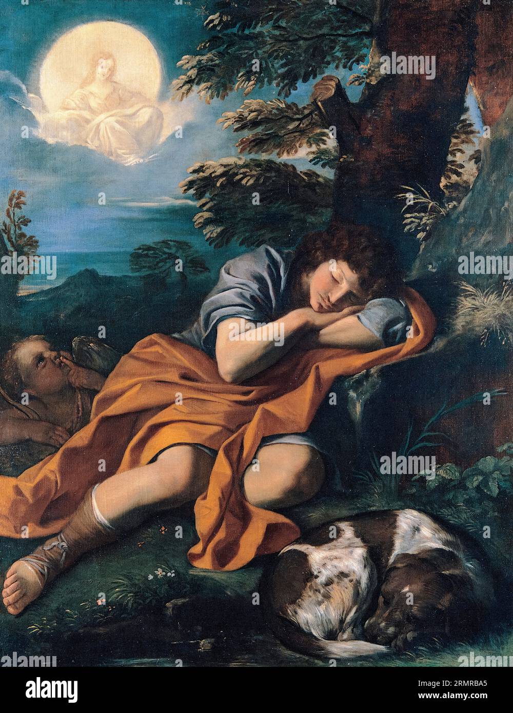 Pier Francesco Mola, Diane and Endymion, painting in oil on canvas ...