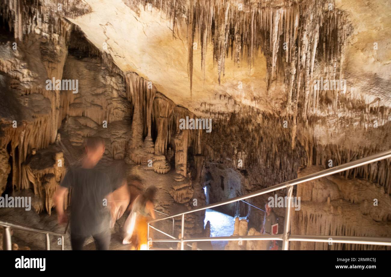 Manacor, Spain. 28th Aug, 2023. Visitors to the Dragon Caves in Porto ...
