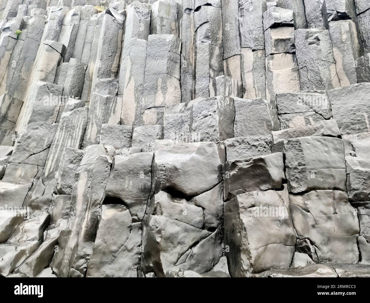 Amazing Basalt Rock Structures At Endless Black Beach Of Iceland Stock ...