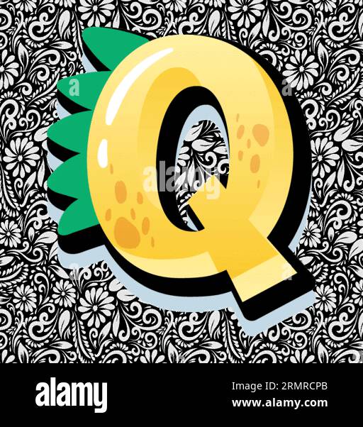 Alphabet Letter Q, Alphabet Letter Design, Alphabet Letter illustration ...