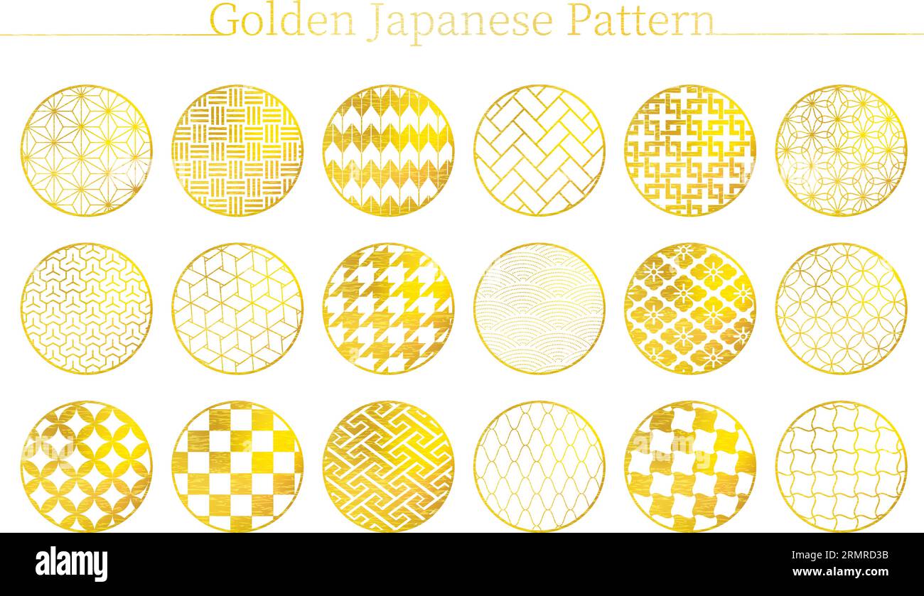 Japanese material, 18 Japanese patterns in gold (with Japanese textures ...