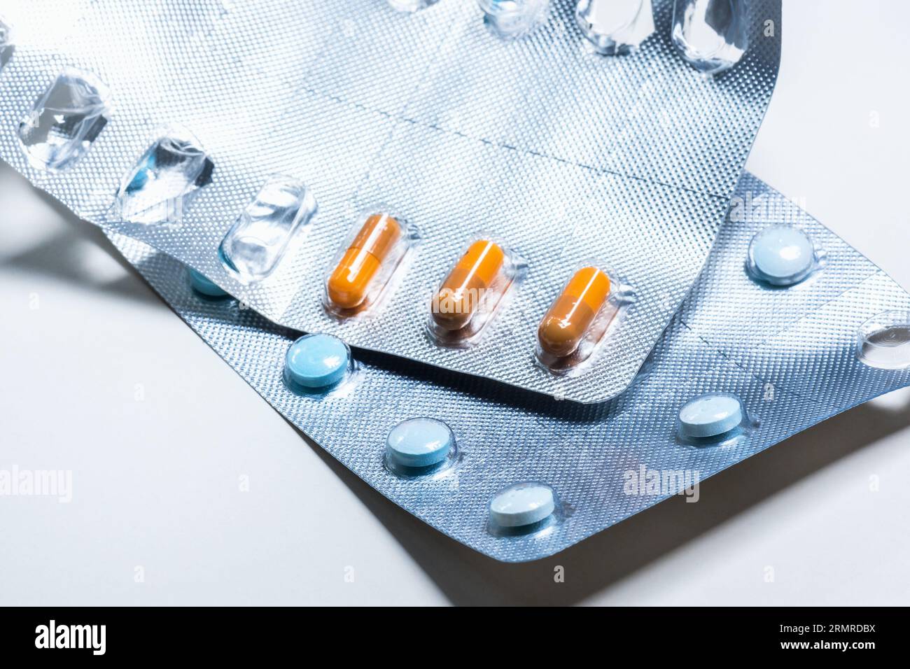 Orange tablets in blister pack hi-res stock photography and images - Alamy