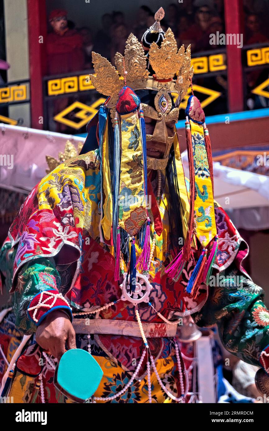 Masked monk dancing at the Takthok Tsechu festival, Sakti, Ladakh ...