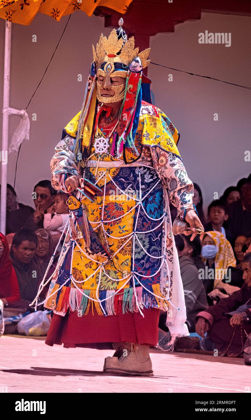 Masked monk dancing at the Takthok Tsechu festival, Sakti, Ladakh ...