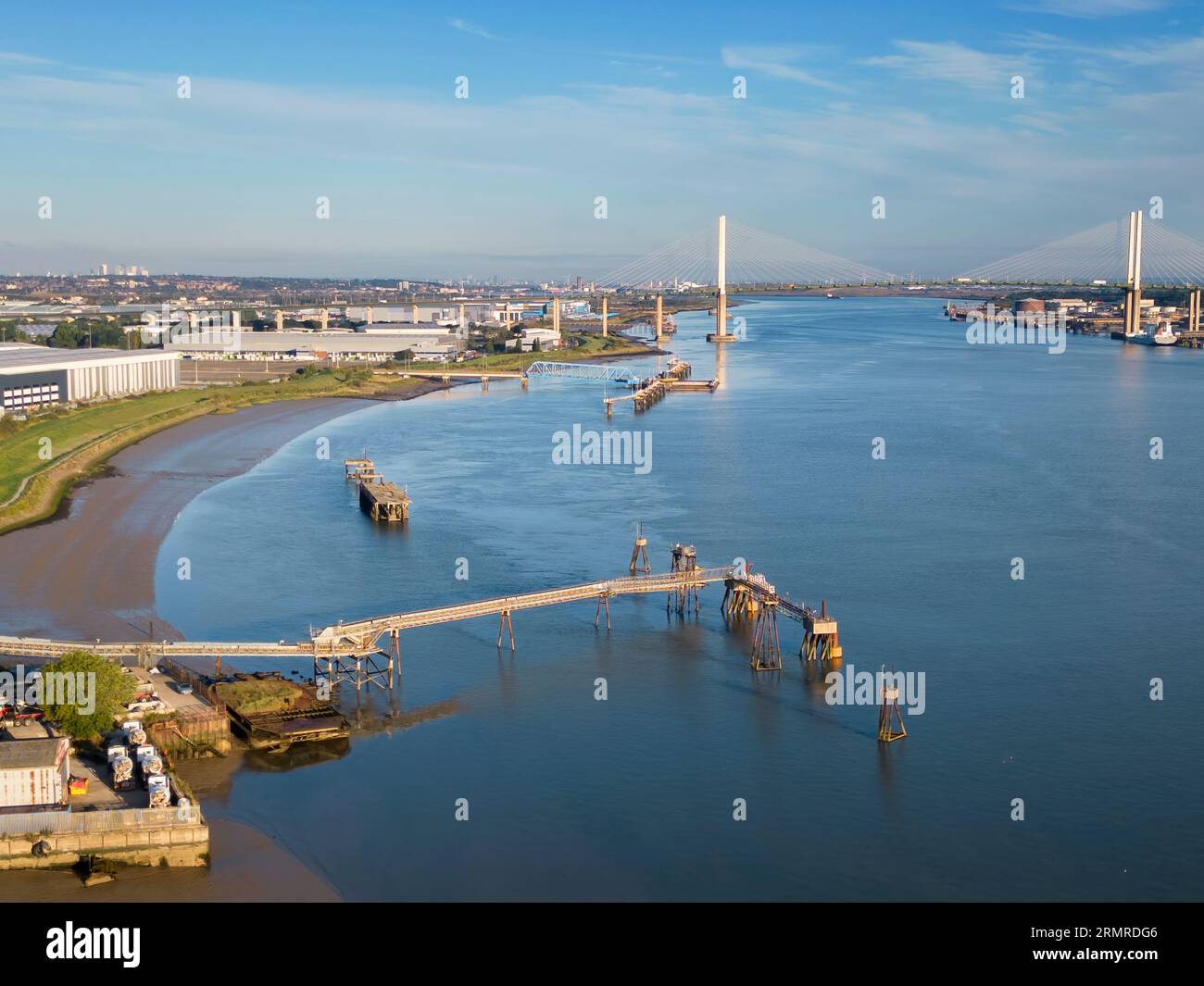 aerial view of greenhithe village on the banks of the river thames in ...