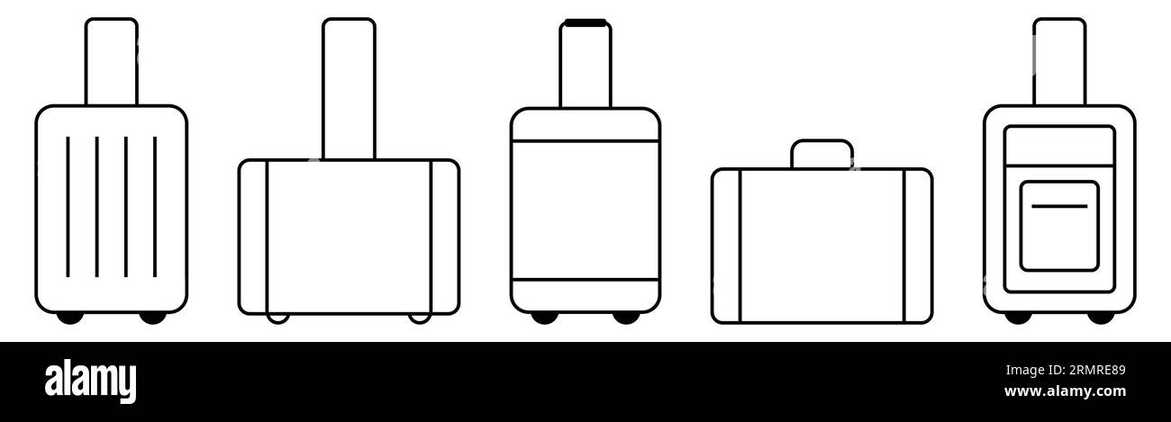 Set of baggage line icons. Travel concept. Vector illustration isolated ...