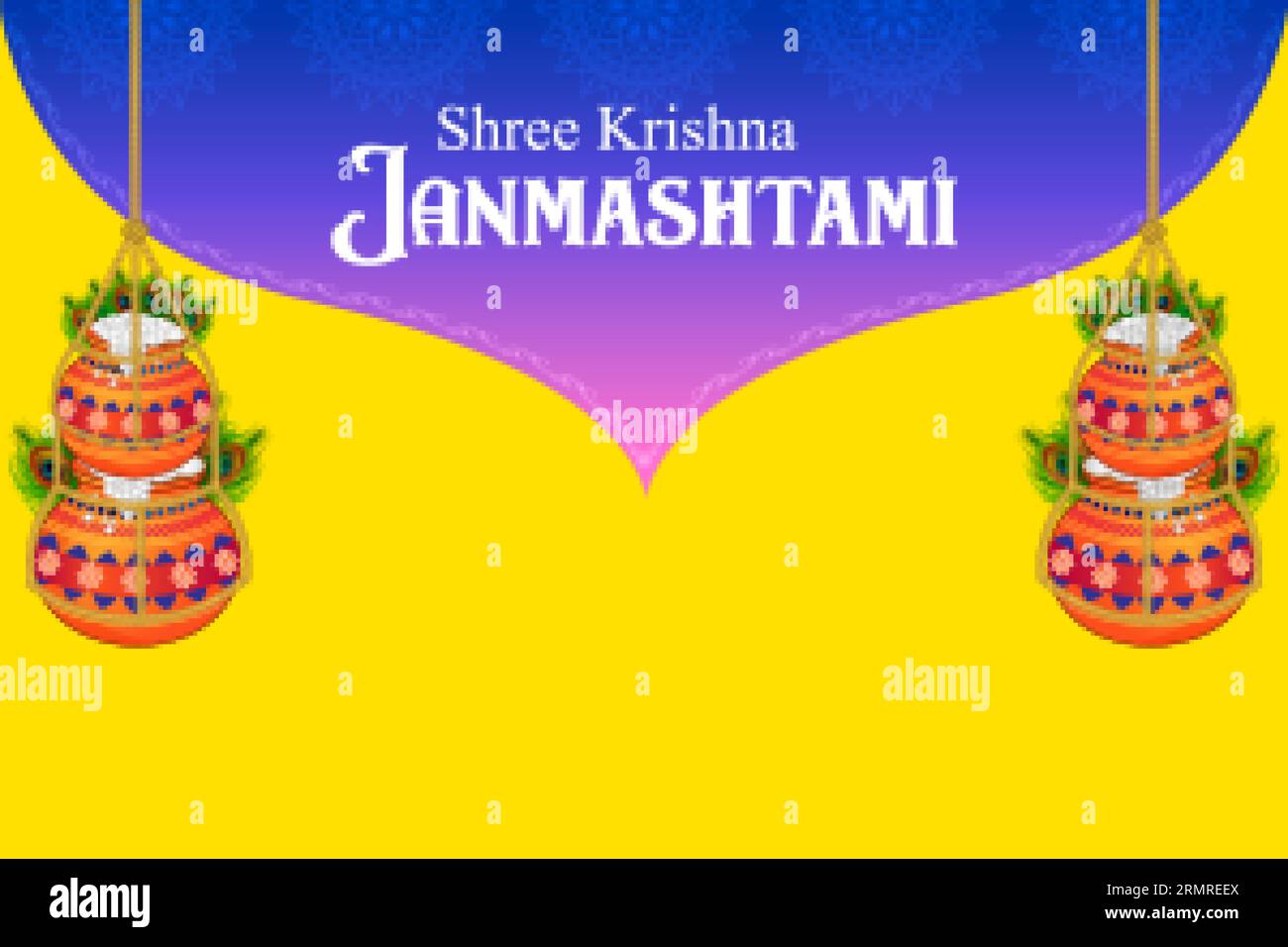 illustration of dahi handi celebration in Happy Janmashtami festival ...