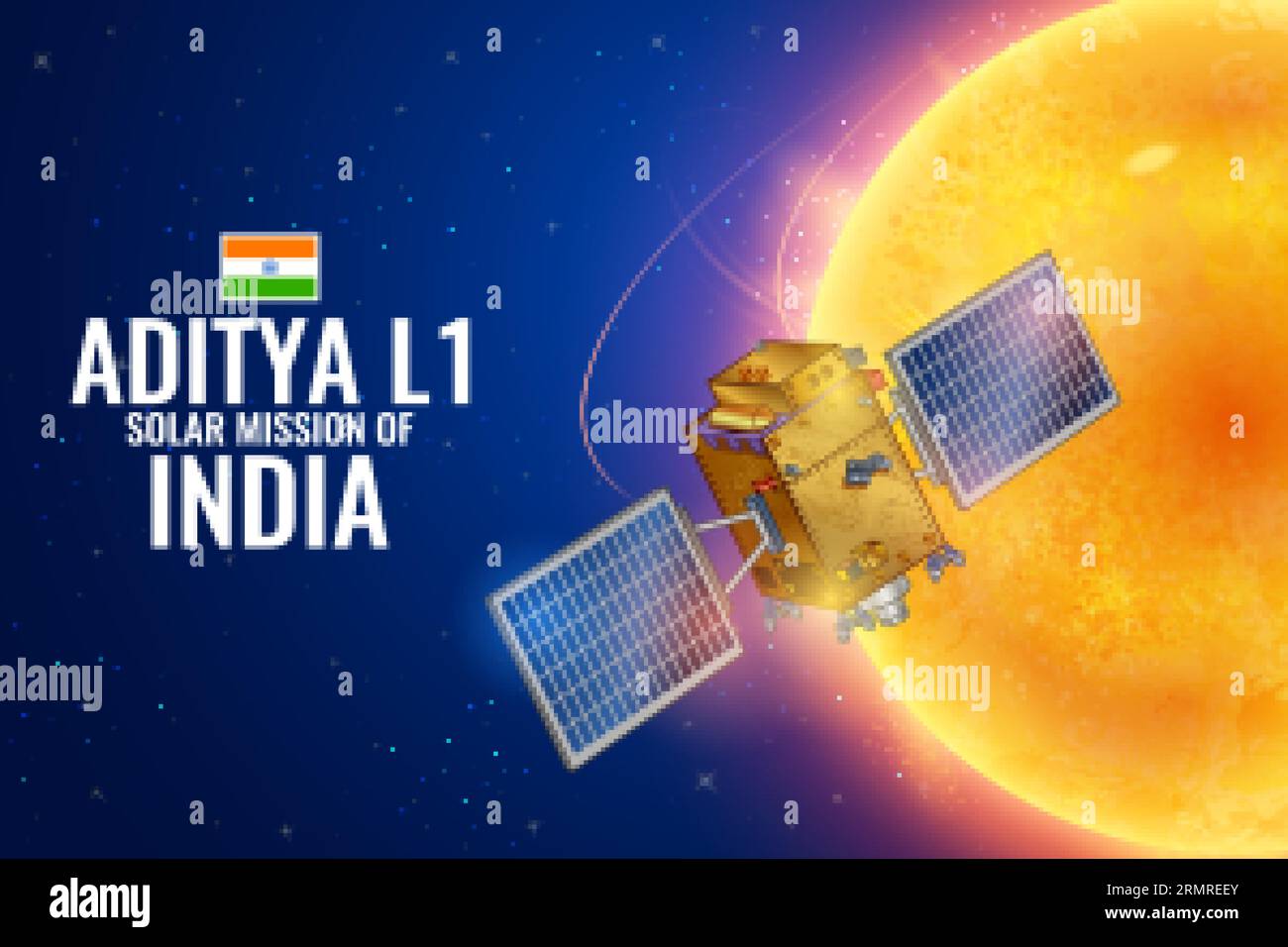 illustration of Aditya The Solar Mission that will be launched by India ...