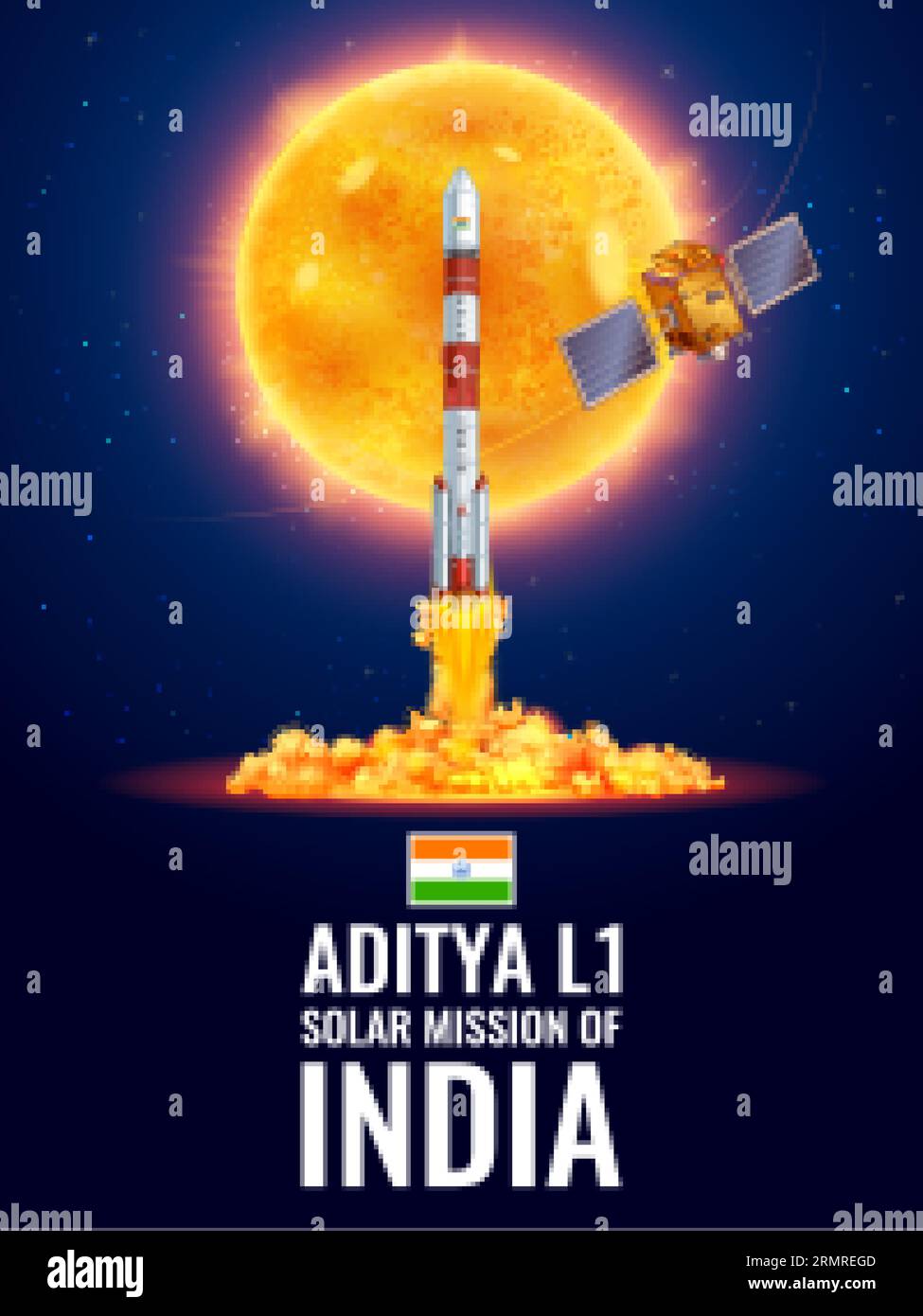 illustration of Aditya The Solar Mission that will be launched by India ...
