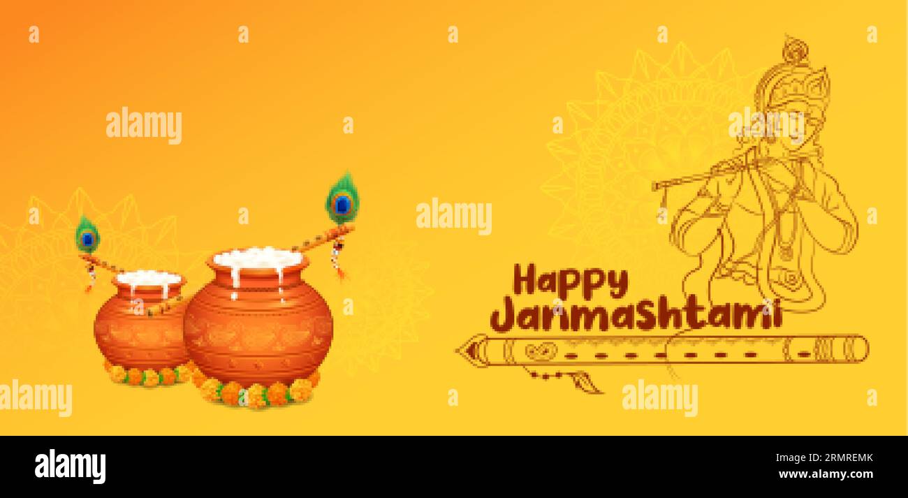 illustration of dahi handi celebration in Happy Janmashtami festival ...