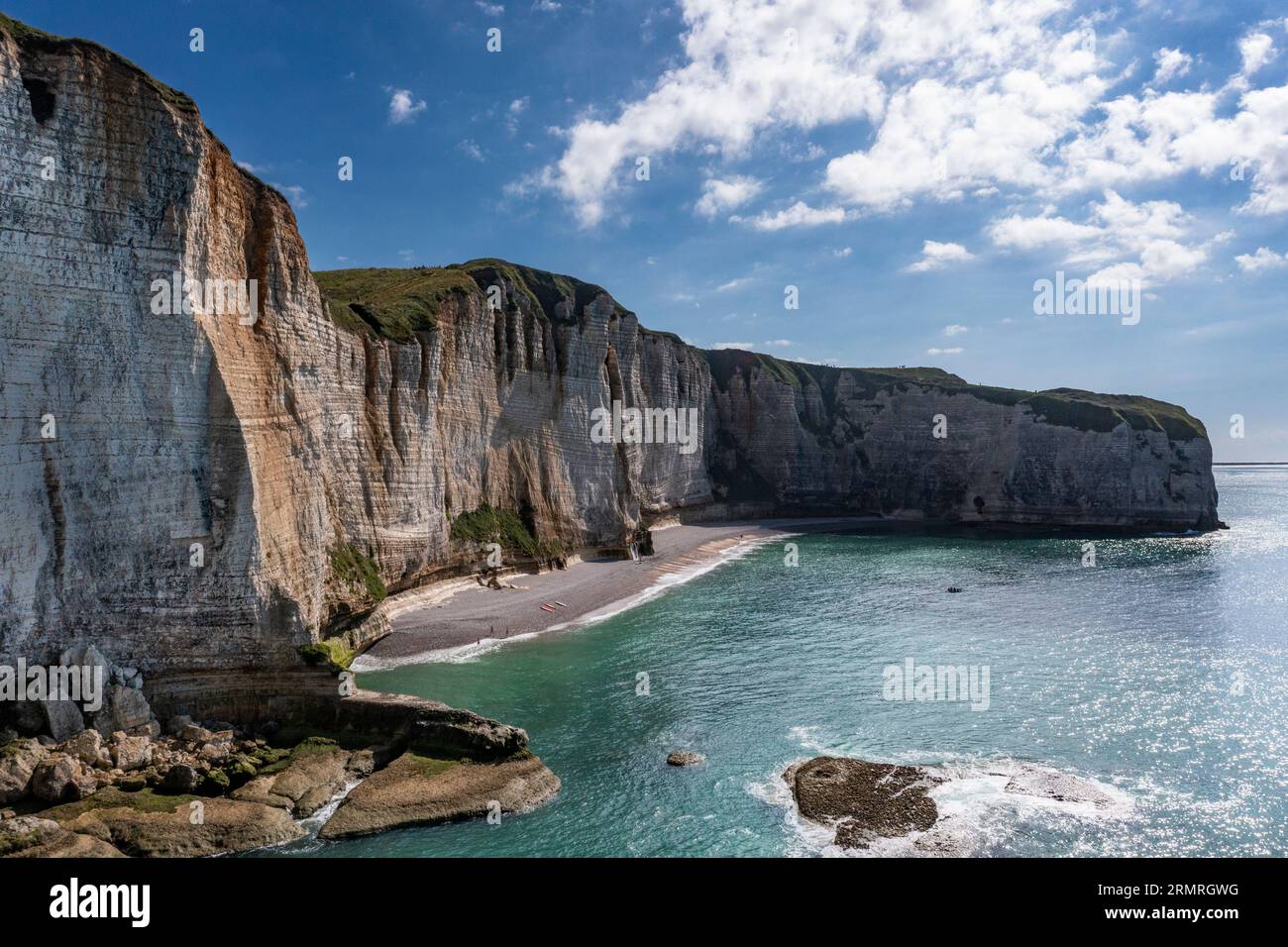 Beautiful seaside landscape of cliffs on the Normandy coast in France ...