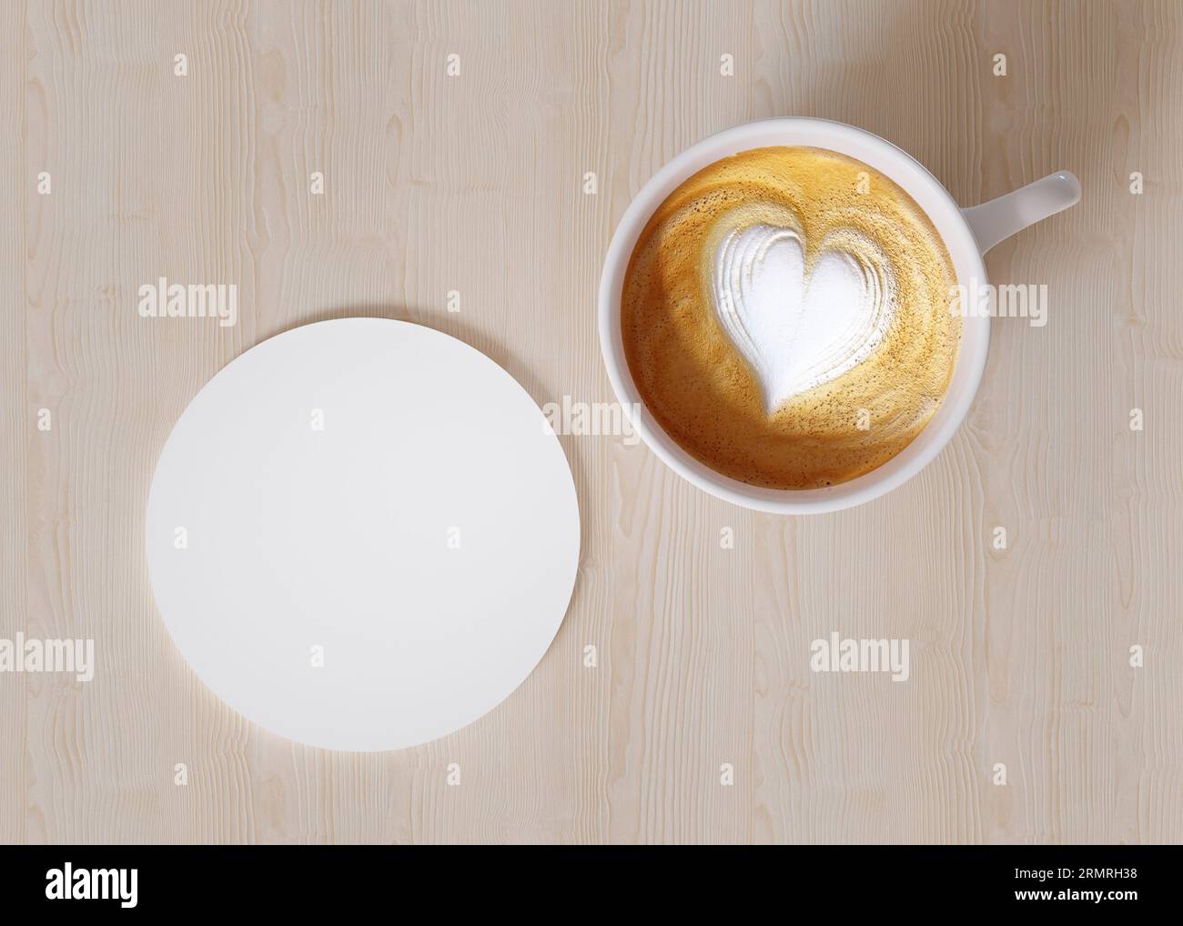 White, round cup coaster mock up. Blank template for your design ...