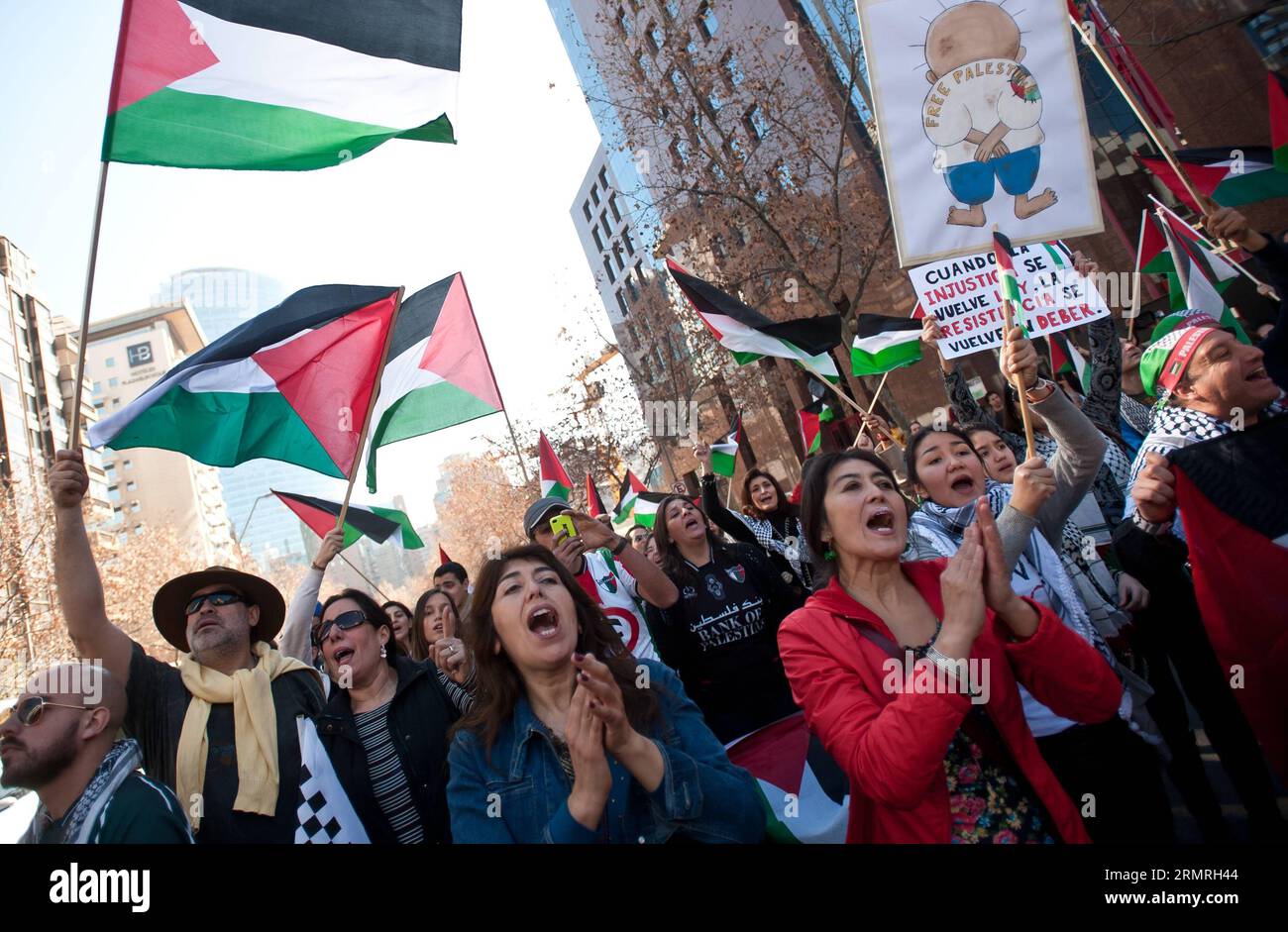 (140719) -- SANTIAGO, July 19, 2014 (Xinhua) -- Chilean citizens and ...