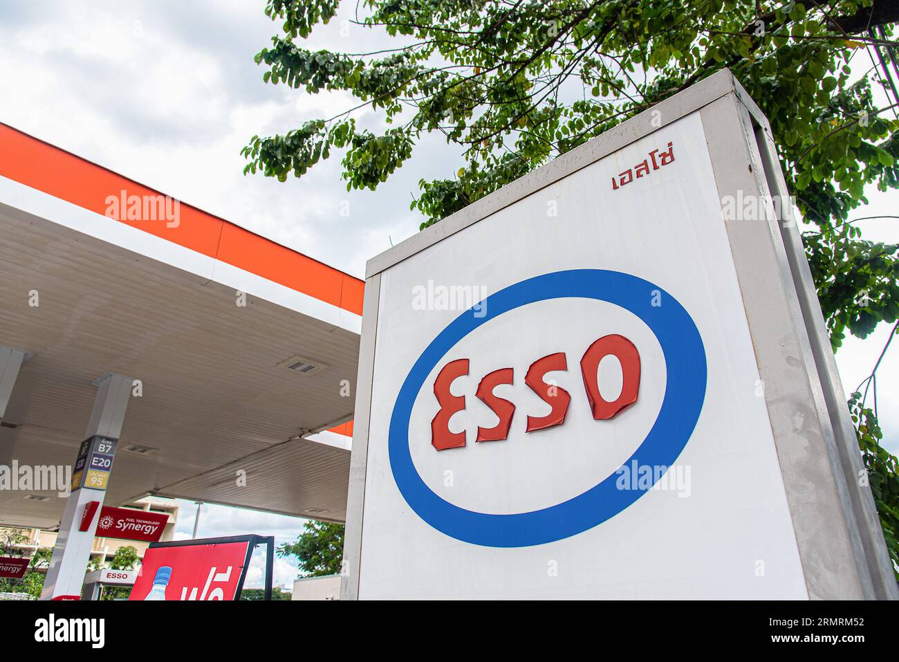 Bangkok, Thailand. 30th Aug, 2023. An ESSO gas station sign is seen in Bangkok. Esso gas station ...