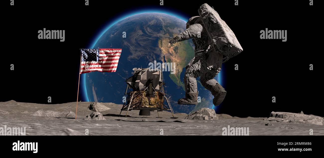 Hopping On The Moon Apollo Astronauts
