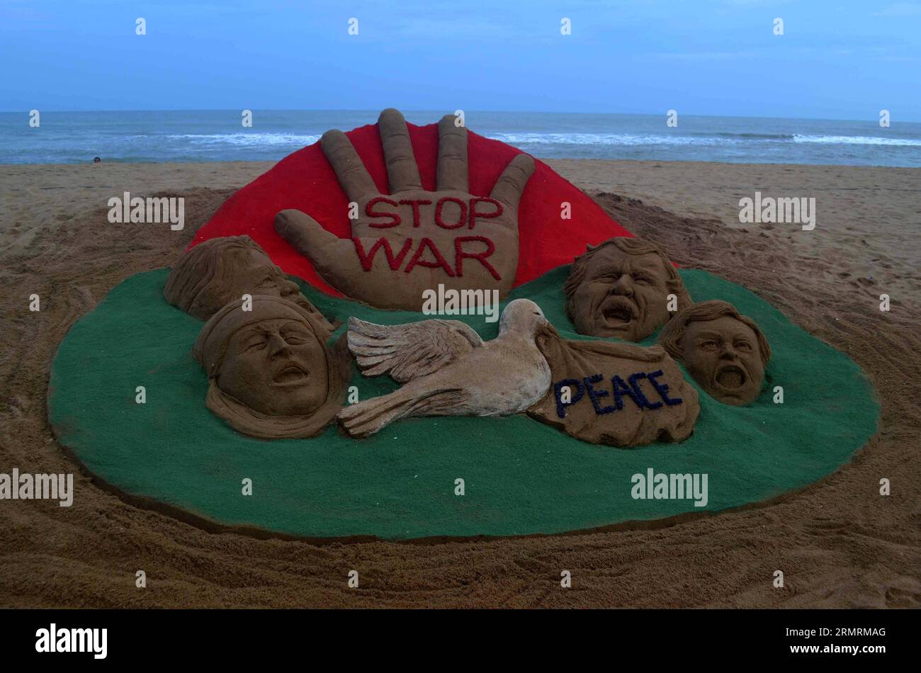 Sand sculpture indian artist sudarshan hi-res stock photography and ...