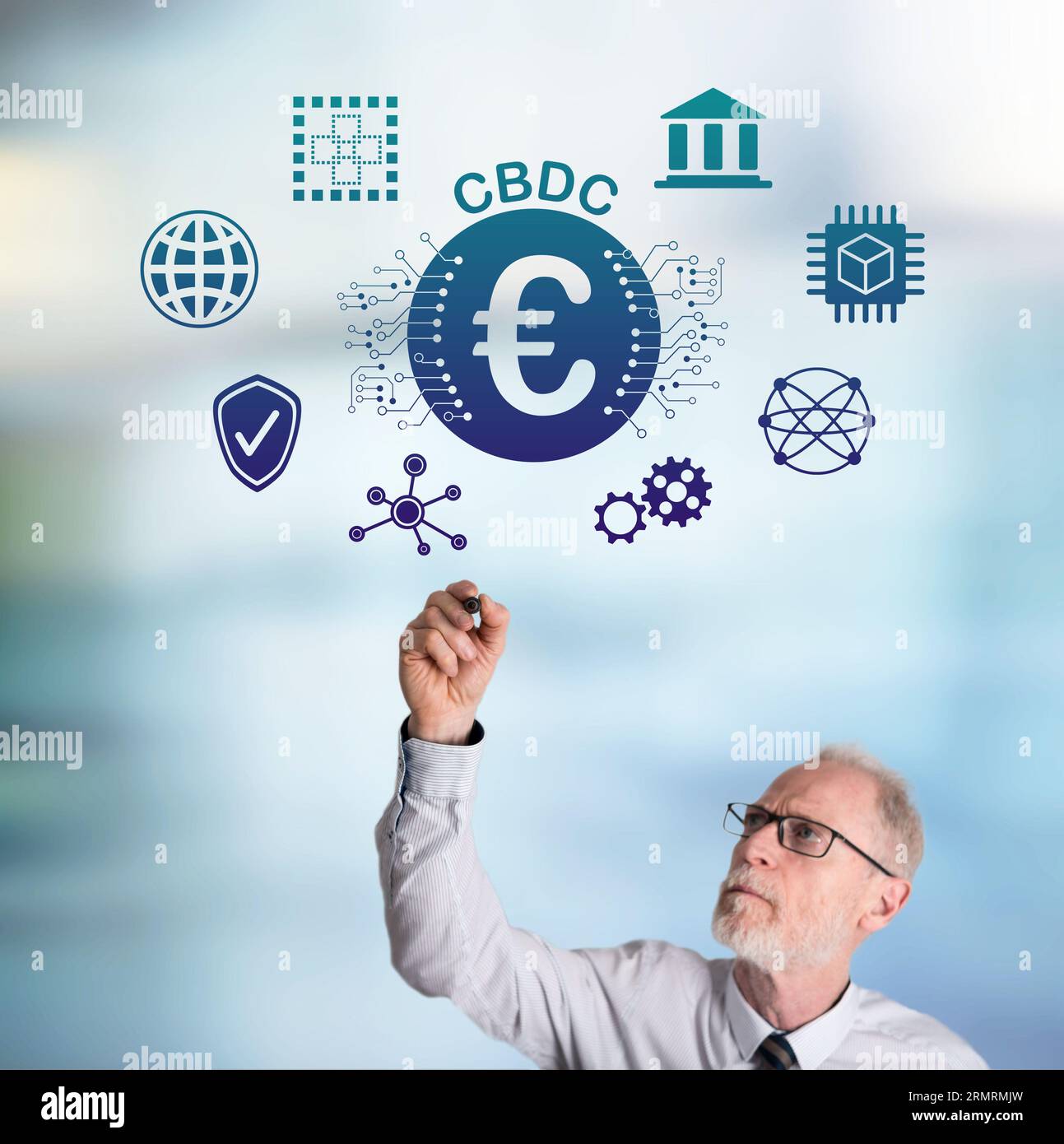 Cbdc concept drawn by a businessman Stock Photo - Alamy