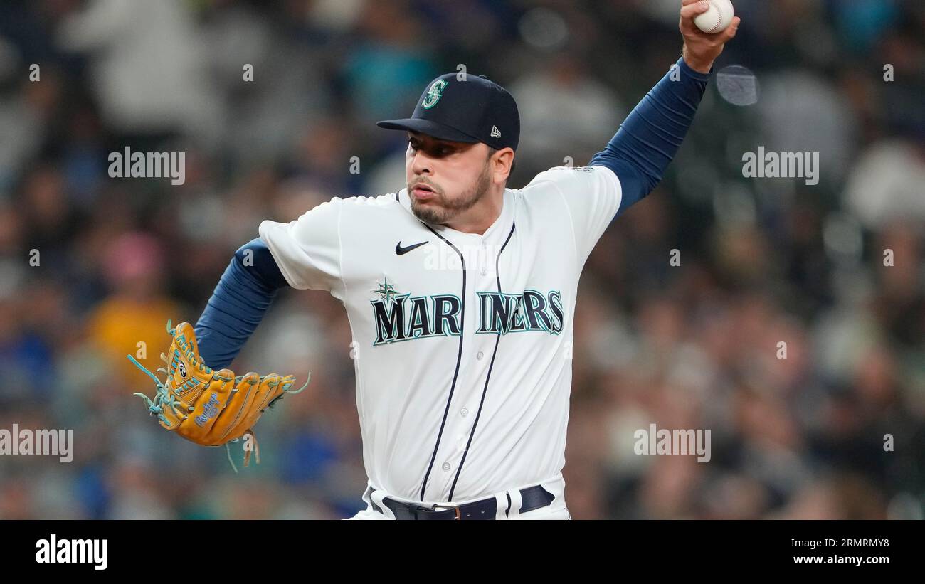Seattle Mariners relief pitcher Tayler Saucedo throws against the ...