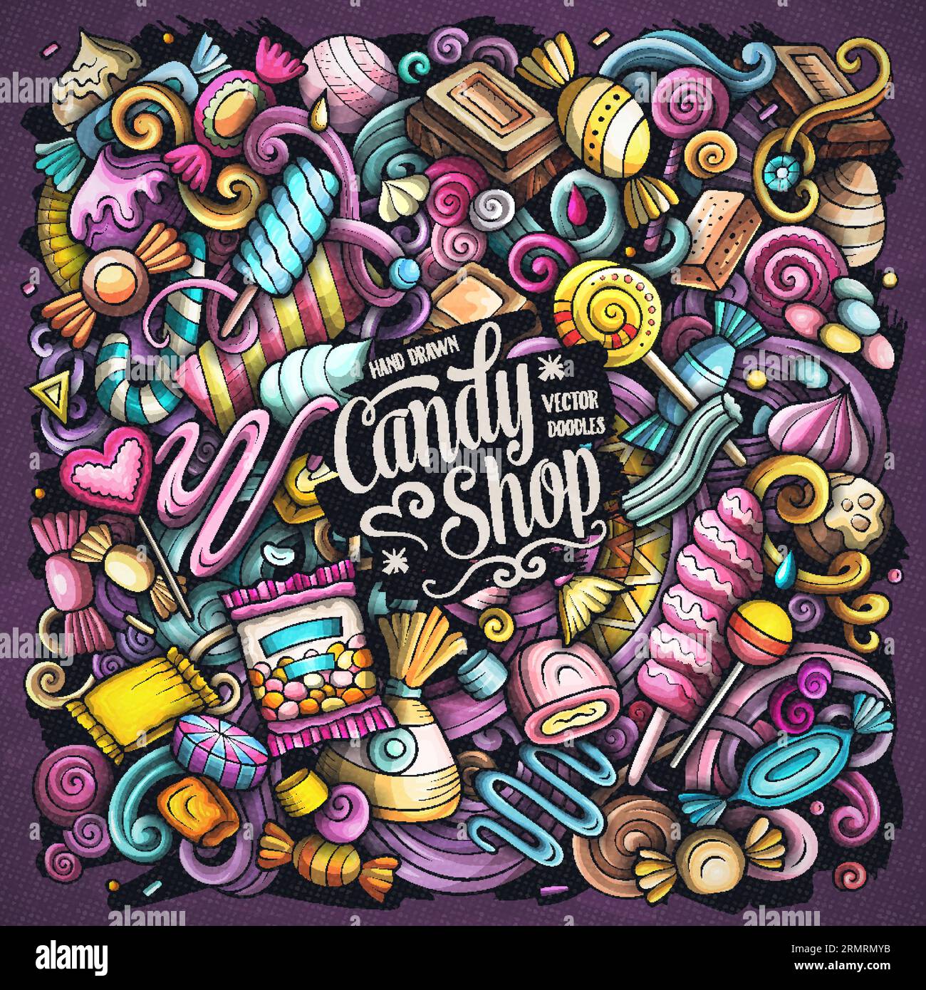 Candies cartoon vector doodles illustration. Sweet food design ...
