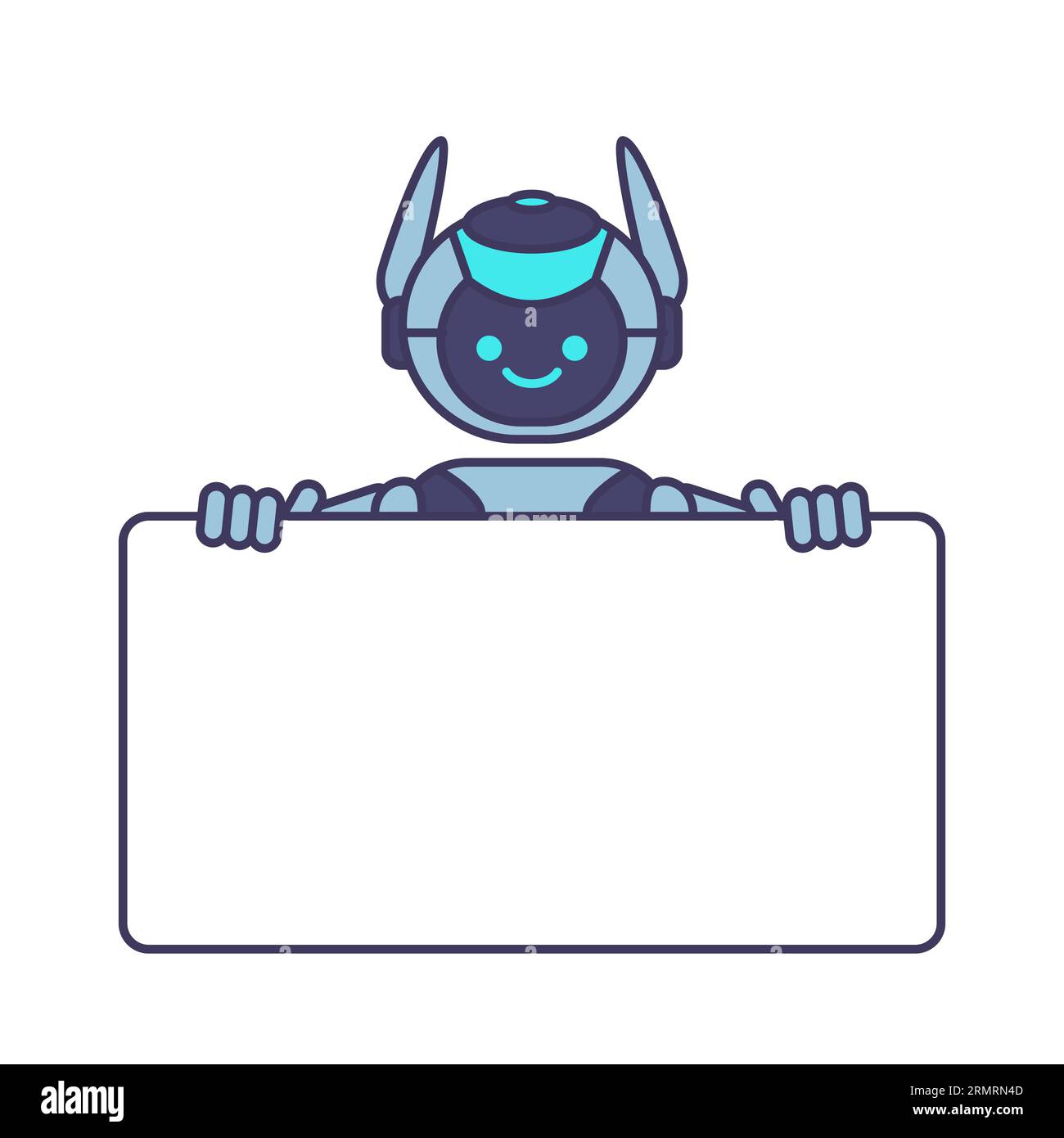 Robot hand holding blank sign Cut Out Stock Images & Pictures - Alamy