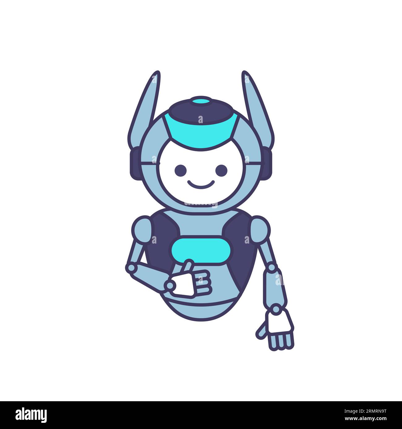 Robot character giving thumbs up vector illustration Stock Vector Image ...