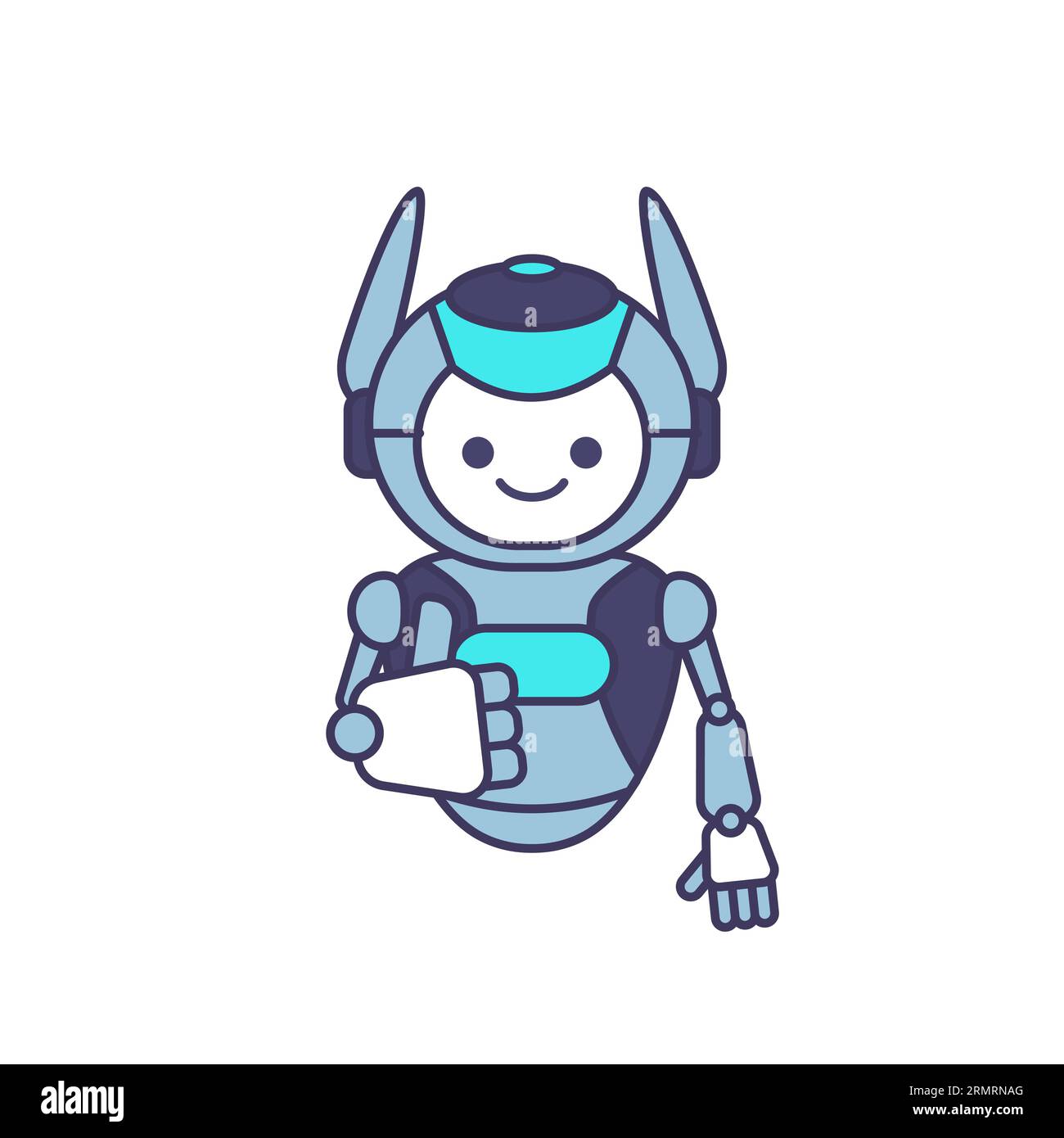 Robot character giving thumbs up vector illustration Stock Vector Image ...